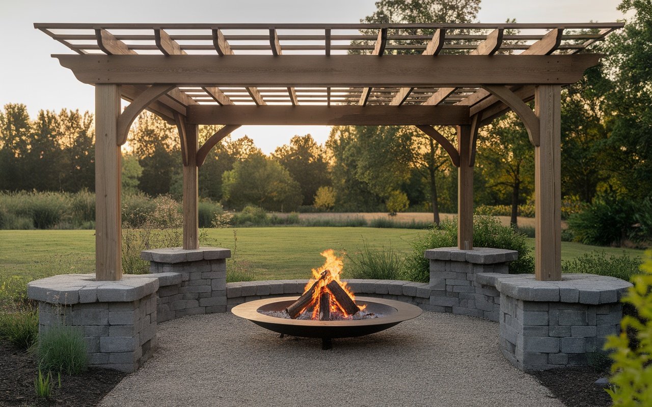 10 Stunning Pergola Fire Pit Designs for Romantic Evenings