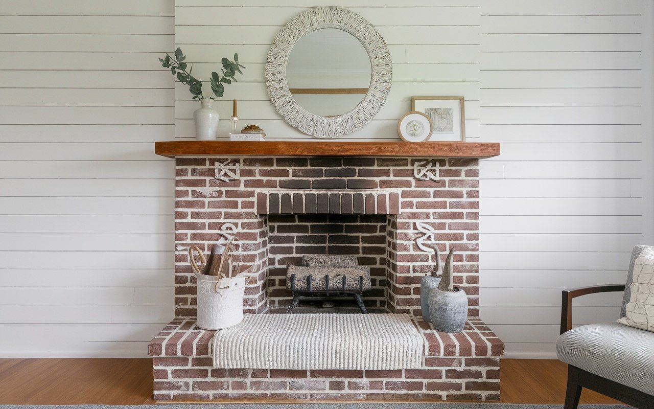10 Stunning Red Brick Fireplace Makeover Ideas