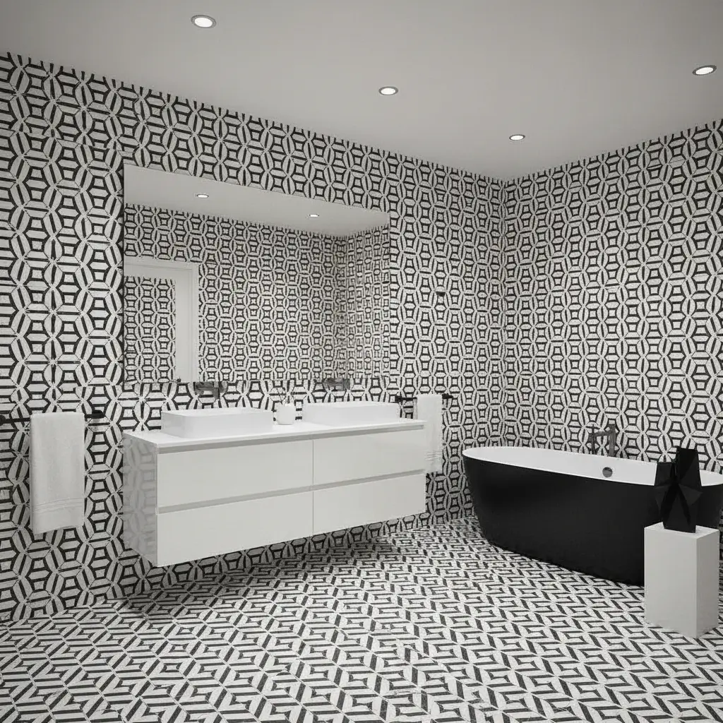 10 Elegant Black and White Tile Bathroom Decor Ideas for Homes
